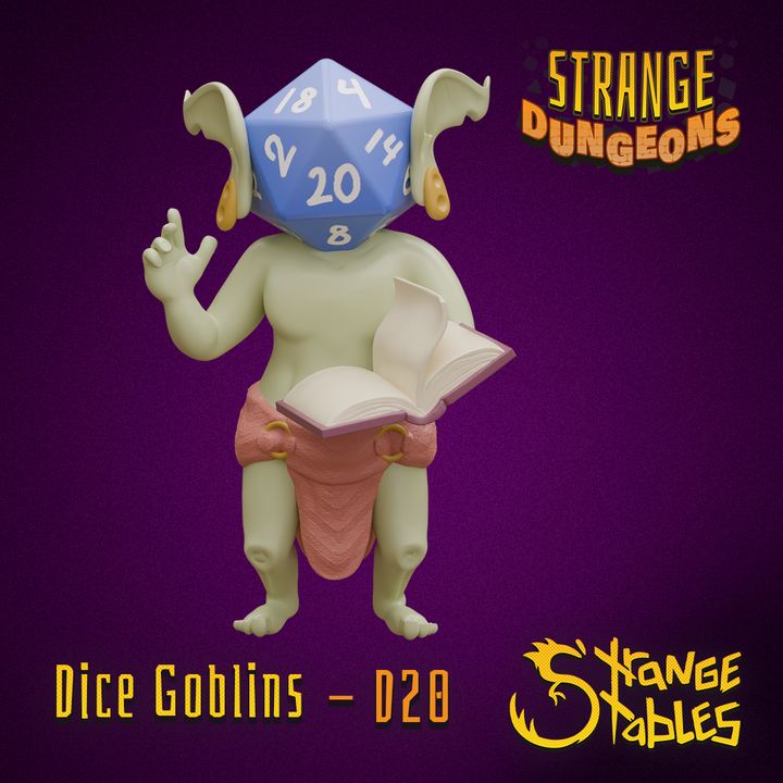 3D Printable Dice Goblins - Full 6-Die Set by Strange Stables Miniatures
